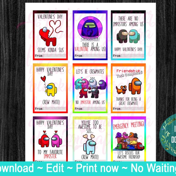 Among Us Valentine Card - Etsy