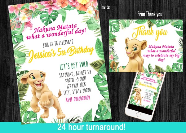 Editable Nala Birthday Invitation Template Digital and - Etsy Canada
