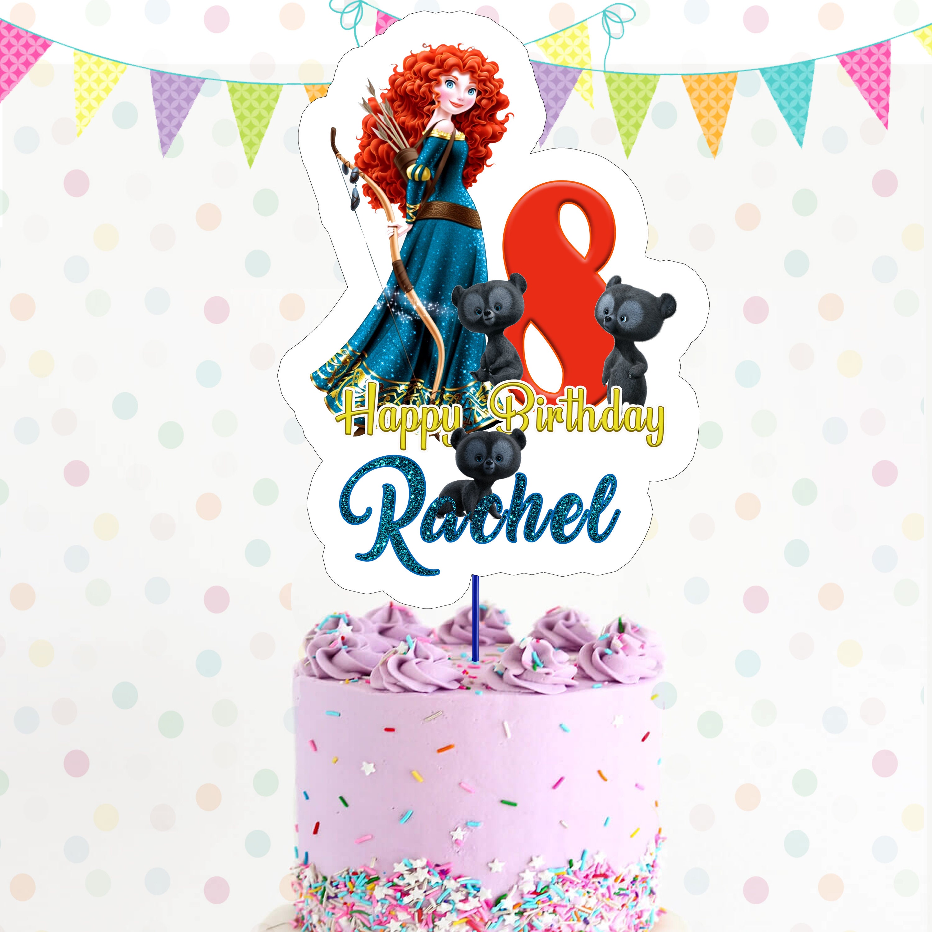 Two Different Designs Princess Merida Cake Topper, Brave, Disney ...