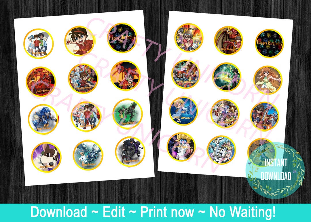 Bakugan Cupcake Toppers or Party Decor! Bakugan Birthday, Bakugan ...