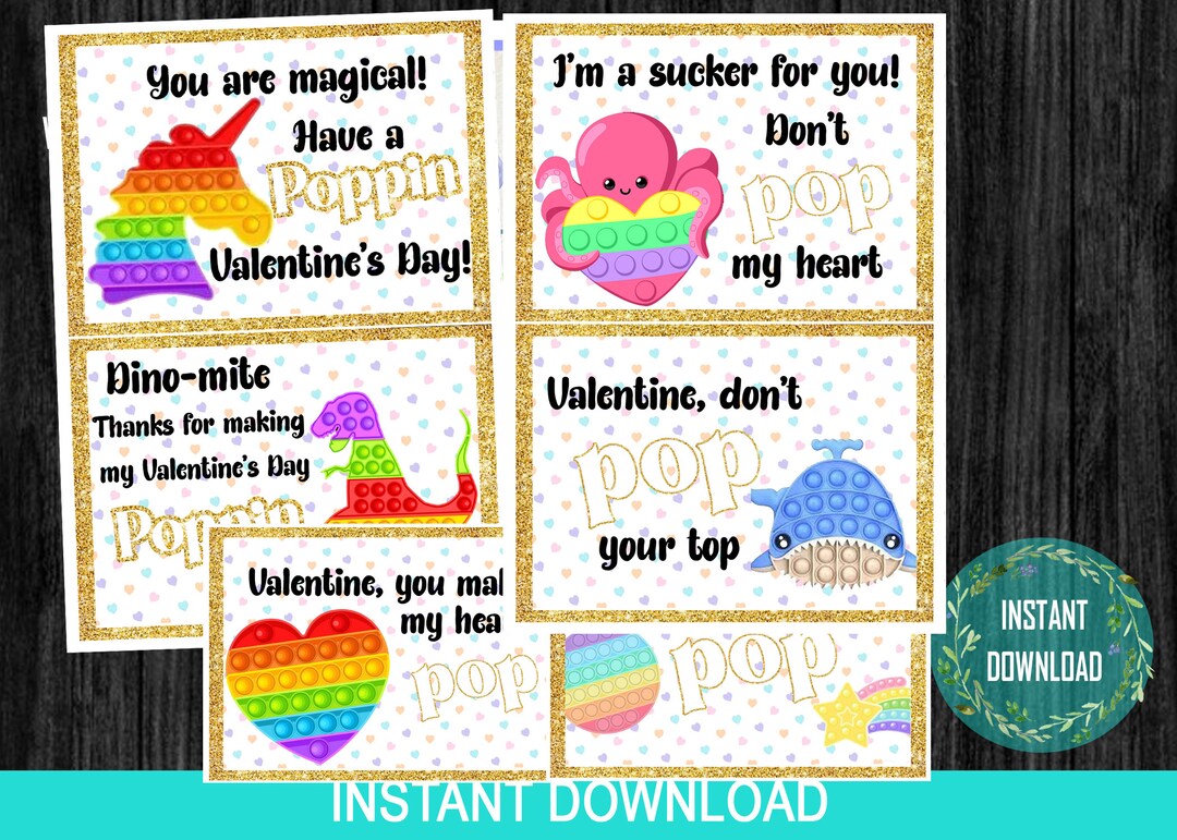 Valentine Pop It Gift Tags, Fidget Gift Tags, Valentine's Gifts, Pop-it ...