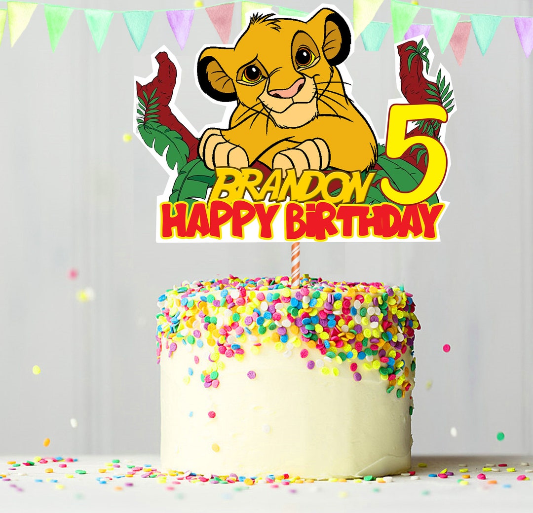 El rey león, Simba, cumpleaños, archivo digital imprimible Topper ...