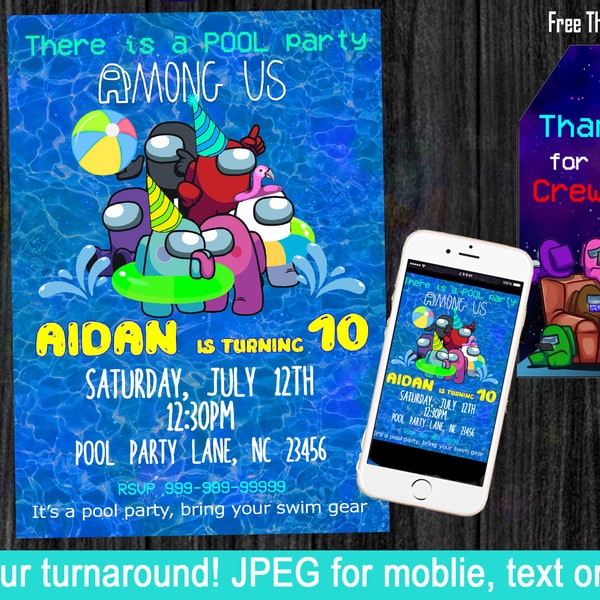 Among Us Birthday Invitation - Etsy