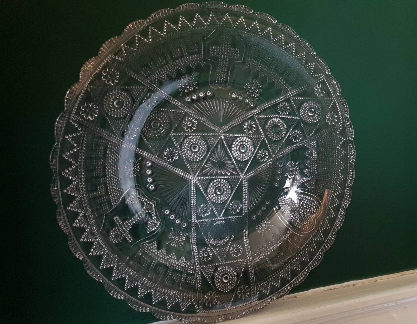 Victorian DAVIDSON Pressed Glass Plate/ Antique Decorative Glass ...