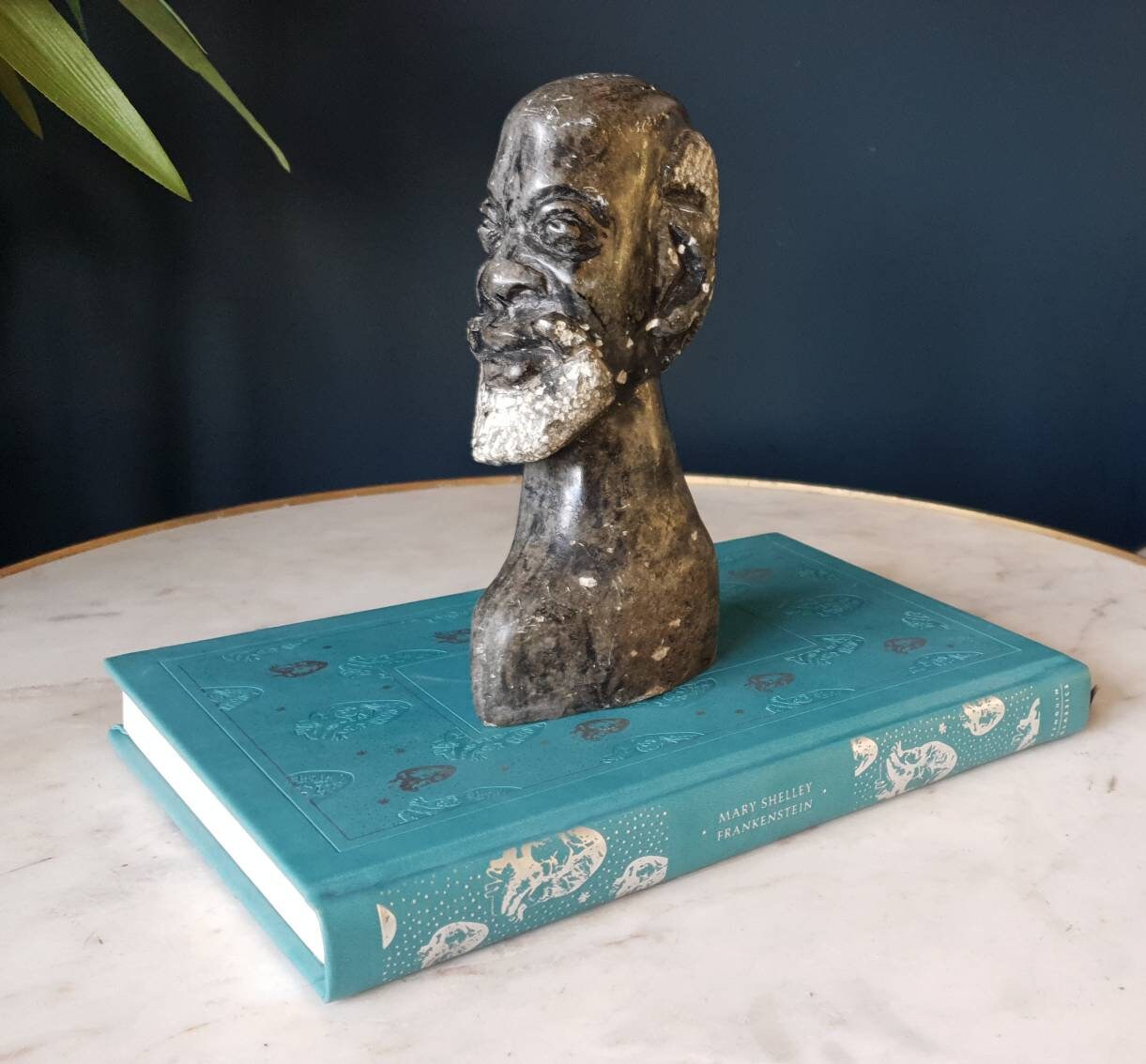 Vintage Carved Stone African Sculpture/ Miniature African Stone Bust ...