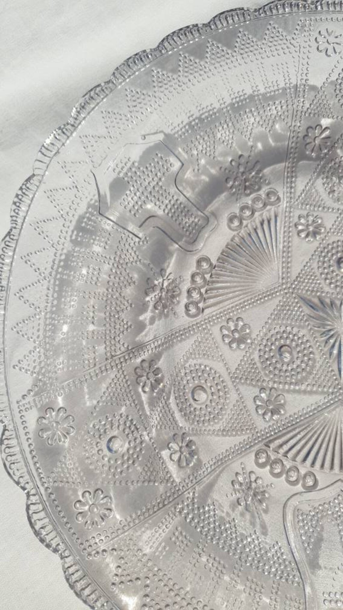 Victorian DAVIDSON Pressed Glass Plate/ Antique Decorative Glass ...