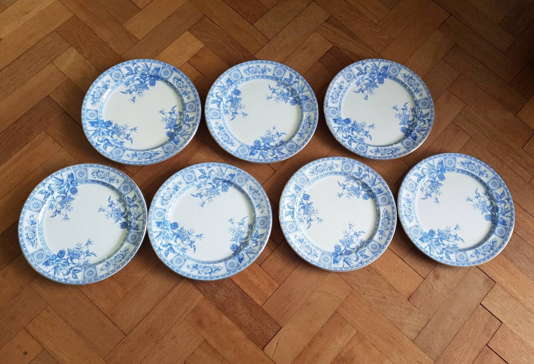 Victorian 'GARFIELD' WALLIS GIMSON Dinner Plates C. 1885/ Antique Blue ...