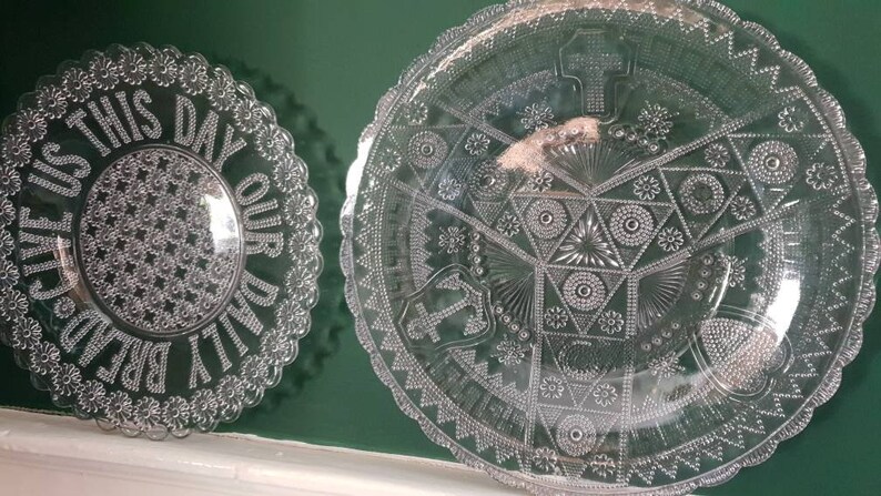 Victorian DAVIDSON Pressed Glass Plate/ Antique Decorative Glass ...