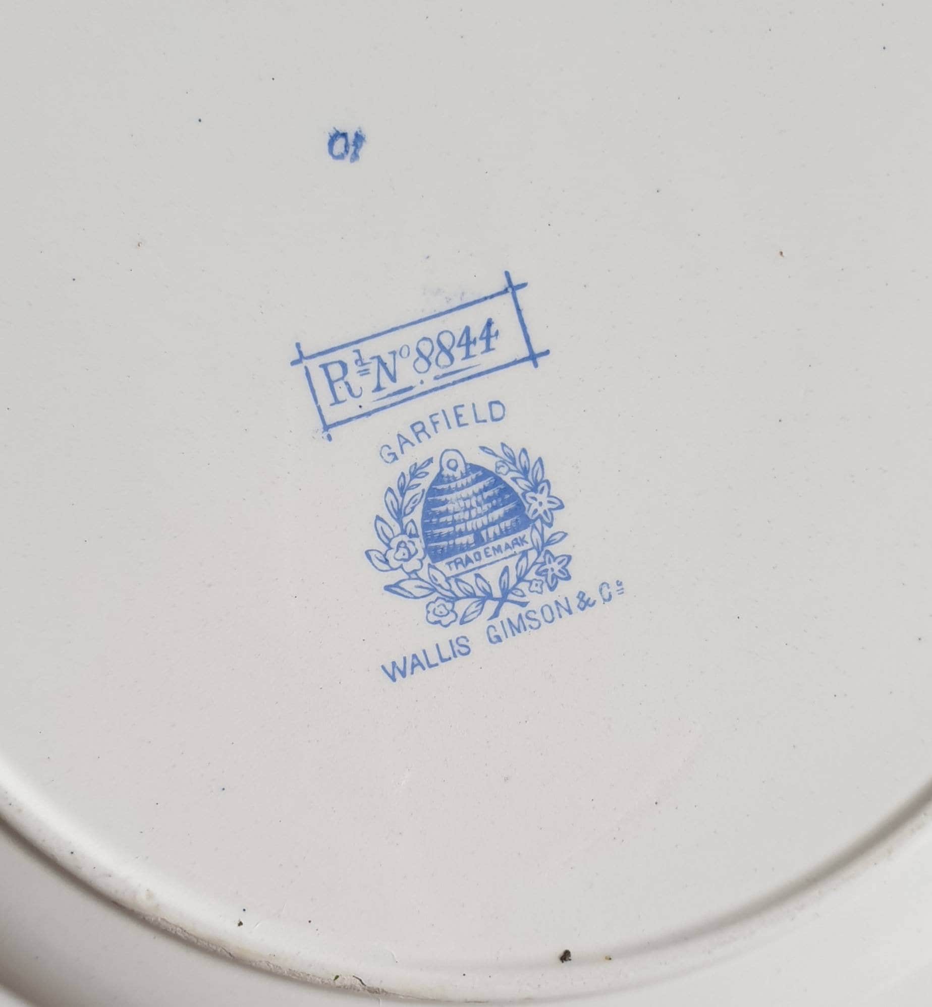Victorian 'GARFIELD' WALLIS GIMSON Dinner Plates C. 1885/ Antique Blue ...