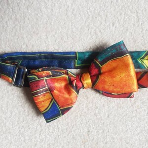 80's/90's Vintage Rainbow Cumber Band and Bow Tie/ Retro Men's Wedding ...