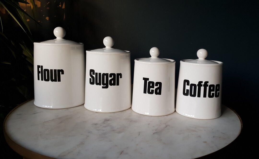 Vintage Ulster Ceramics Kitchen Storage Jars/ Retro Irish Tea Coffee ...