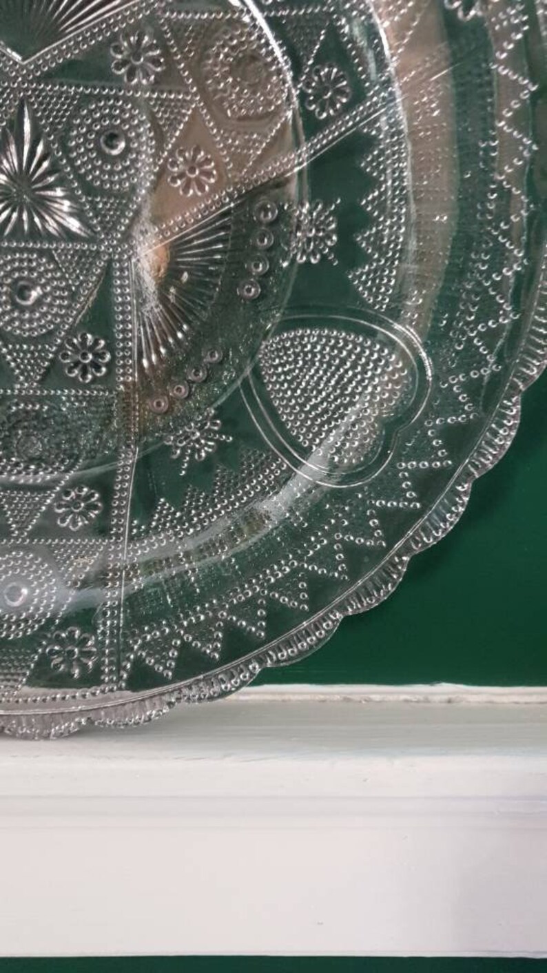 Victorian DAVIDSON Pressed Glass Plate/ Antique Decorative Glass ...