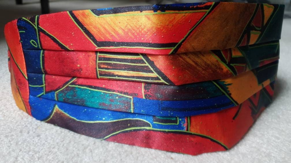 80's/90's Vintage Rainbow Cumber Band and Bow Tie/ Retro Men's Wedding ...