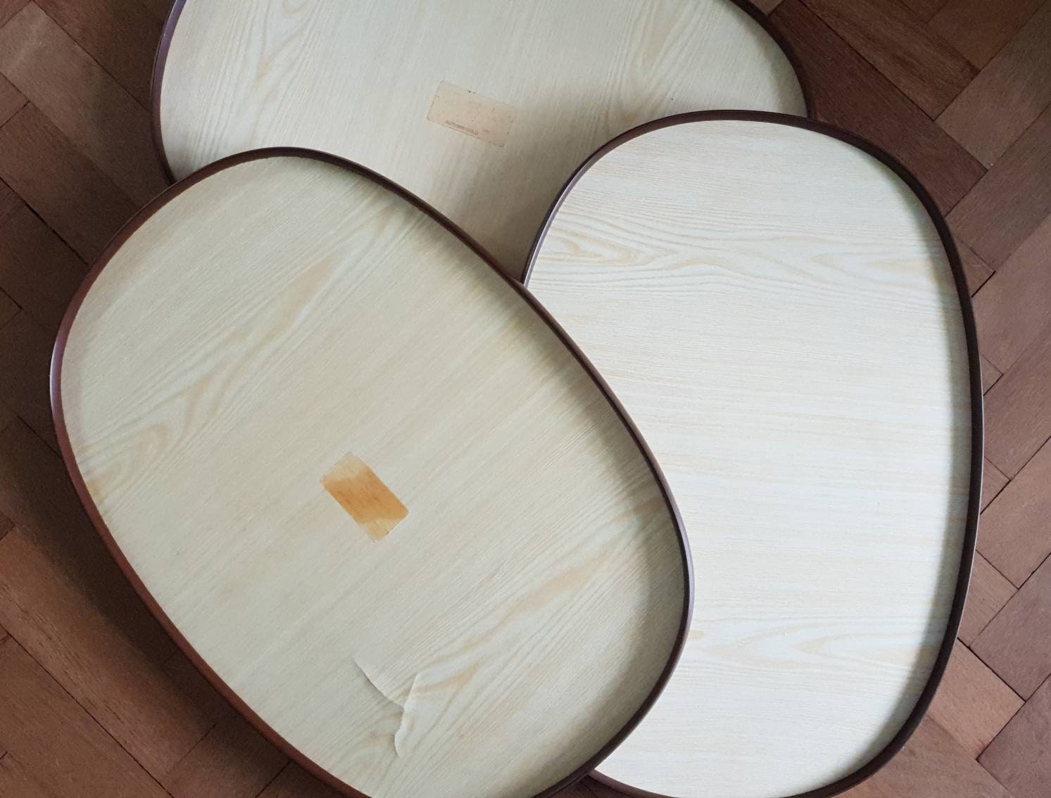 70's Melamine Dinner Trays in 'autumn Gold'/ Set of 3 Retro Floral ...