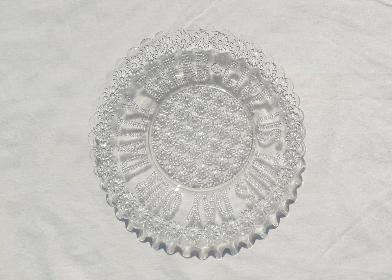 Victorian DAVIDSON Pressed Glass Plate/ Antique Daily Bread | Etsy