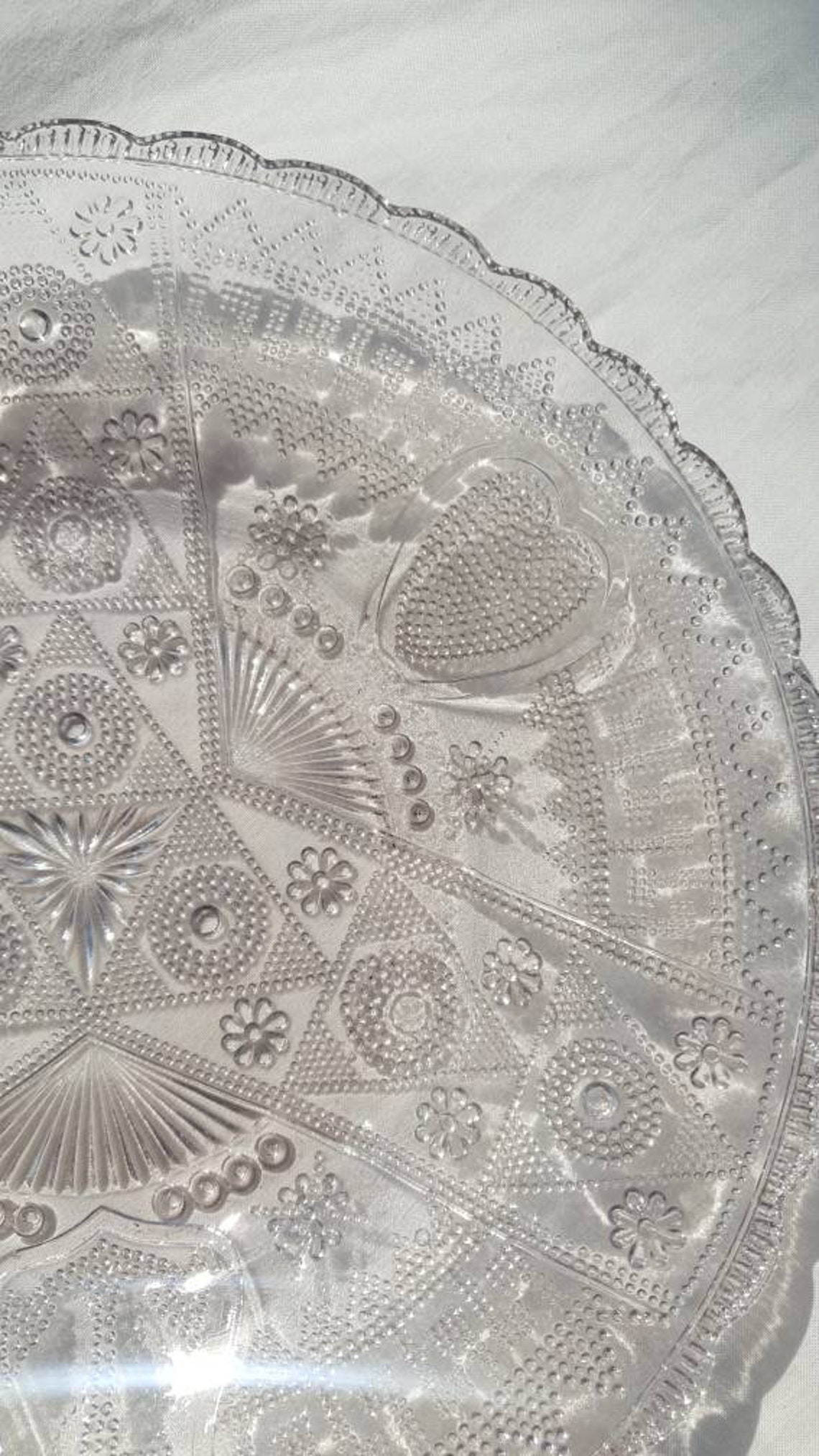 Victorian DAVIDSON Pressed Glass Plate/ Antique Decorative Glass ...