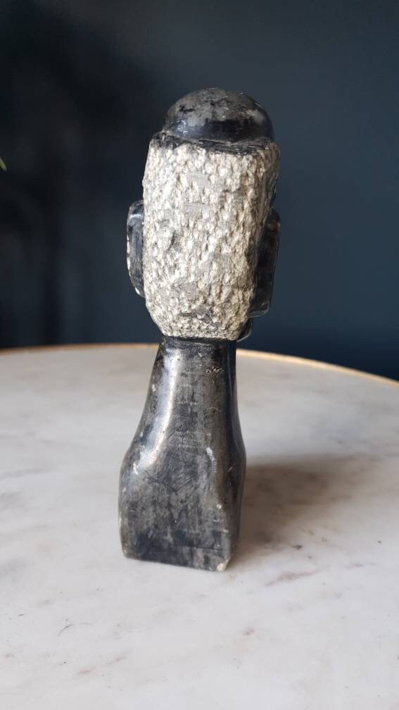 Vintage Carved Stone African Sculpture/ Miniature African Stone Bust ...