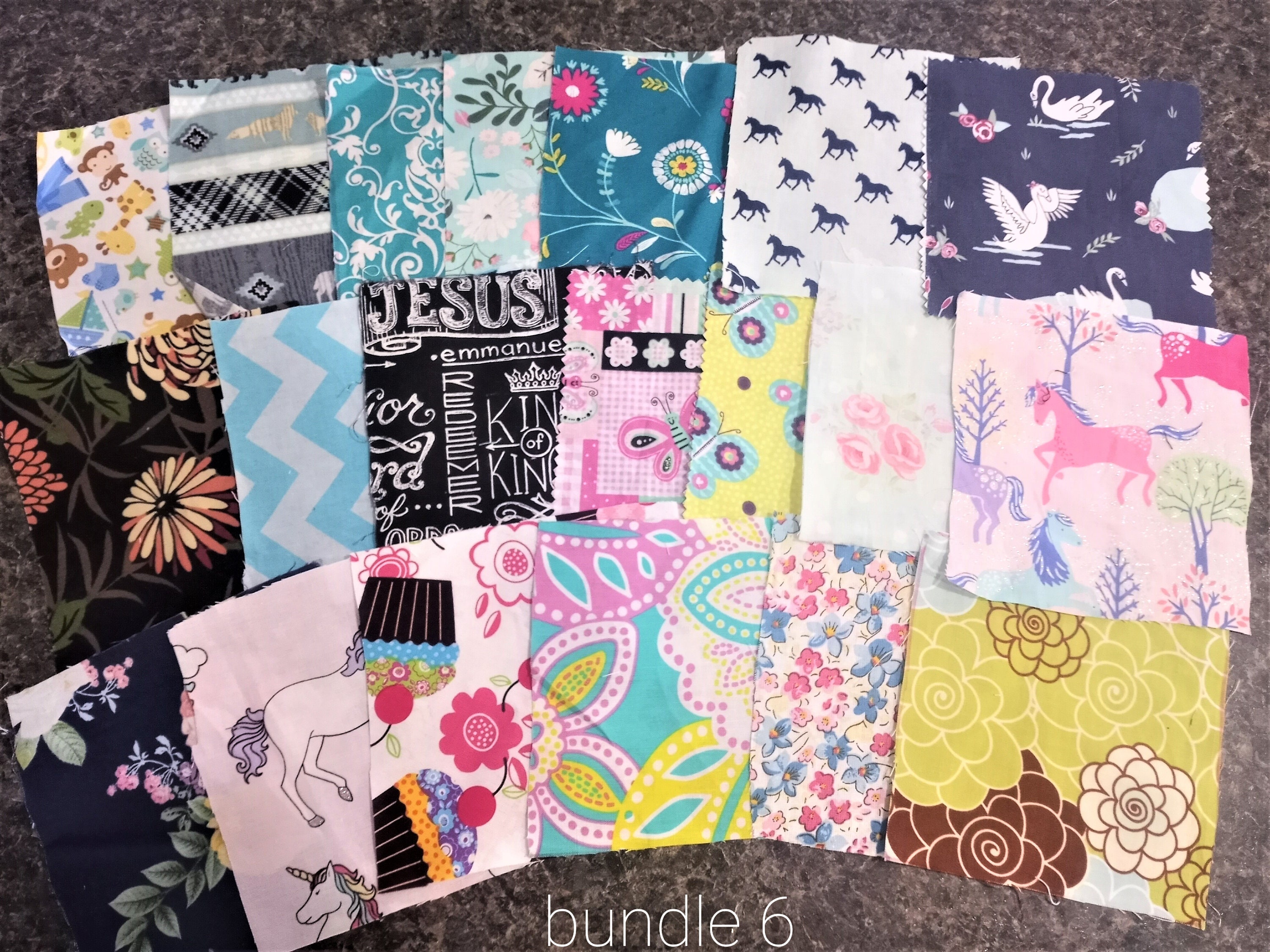 20 Fabric Squares Bundle, 5 Inch Quilting Squares Fabric Bundle ...