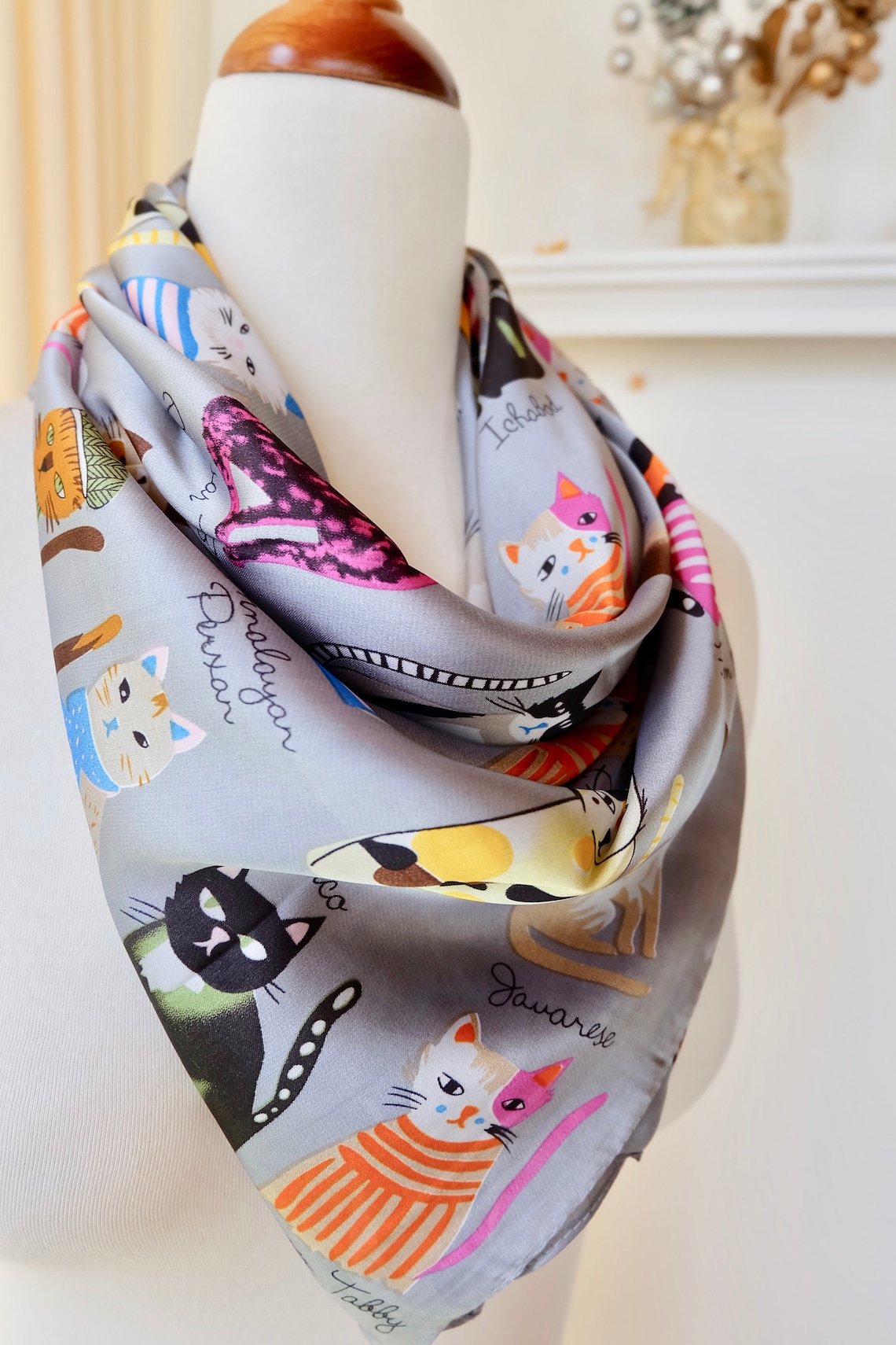 Cat Scarf Cat Lover Scarf Scarves Gift for Cat Lover Cat - Etsy