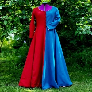 14th Century Medieval Woolen Mi-parti Dress - Etsy