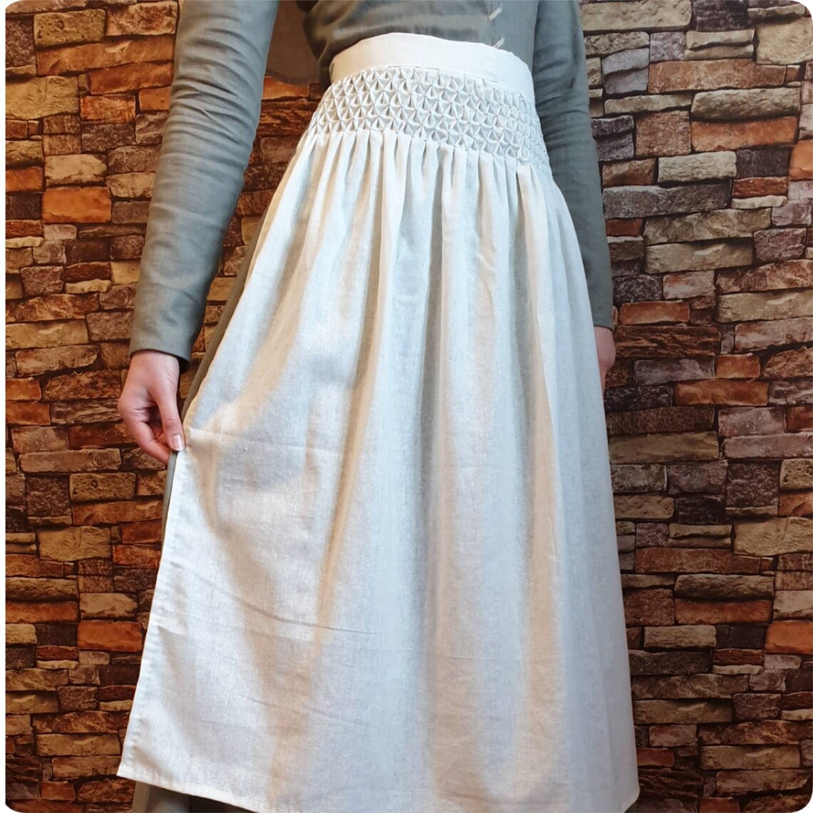 Medieval Smocked Apron XIII-XIV Century All Hand Stitched | Etsy