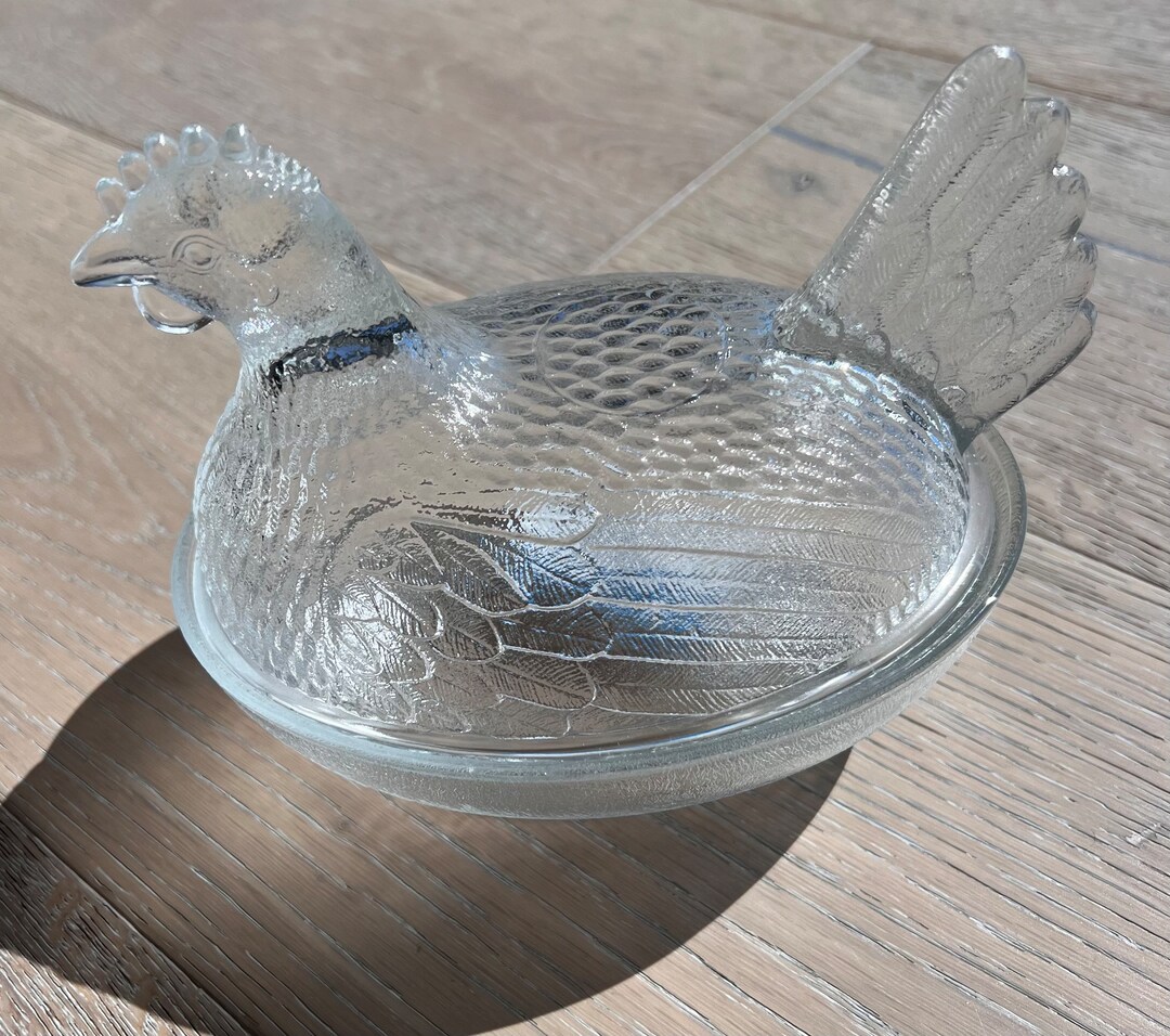 Vintage Indiana Glass Hen on a Nest - Etsy
