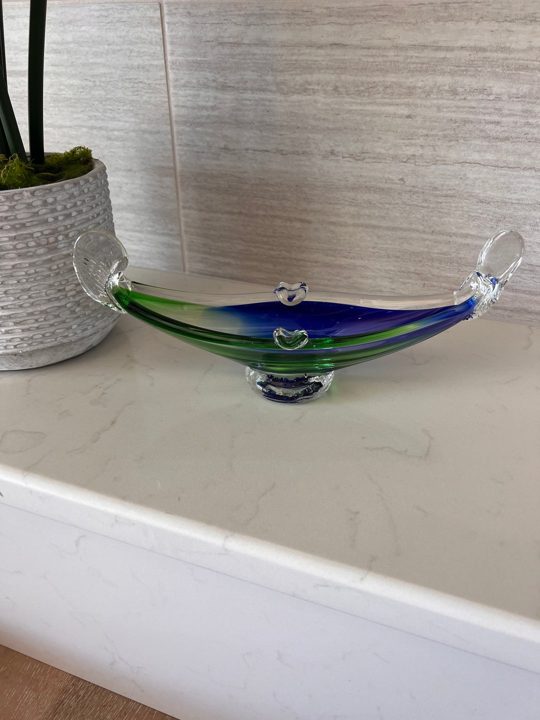 Vintage Murano Glass Gondola From Italy Ashtray / Candy Dish - Etsy