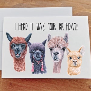 Printable Cute and Funny Alpaca Inspired Printable Birthday Card, Llama ...