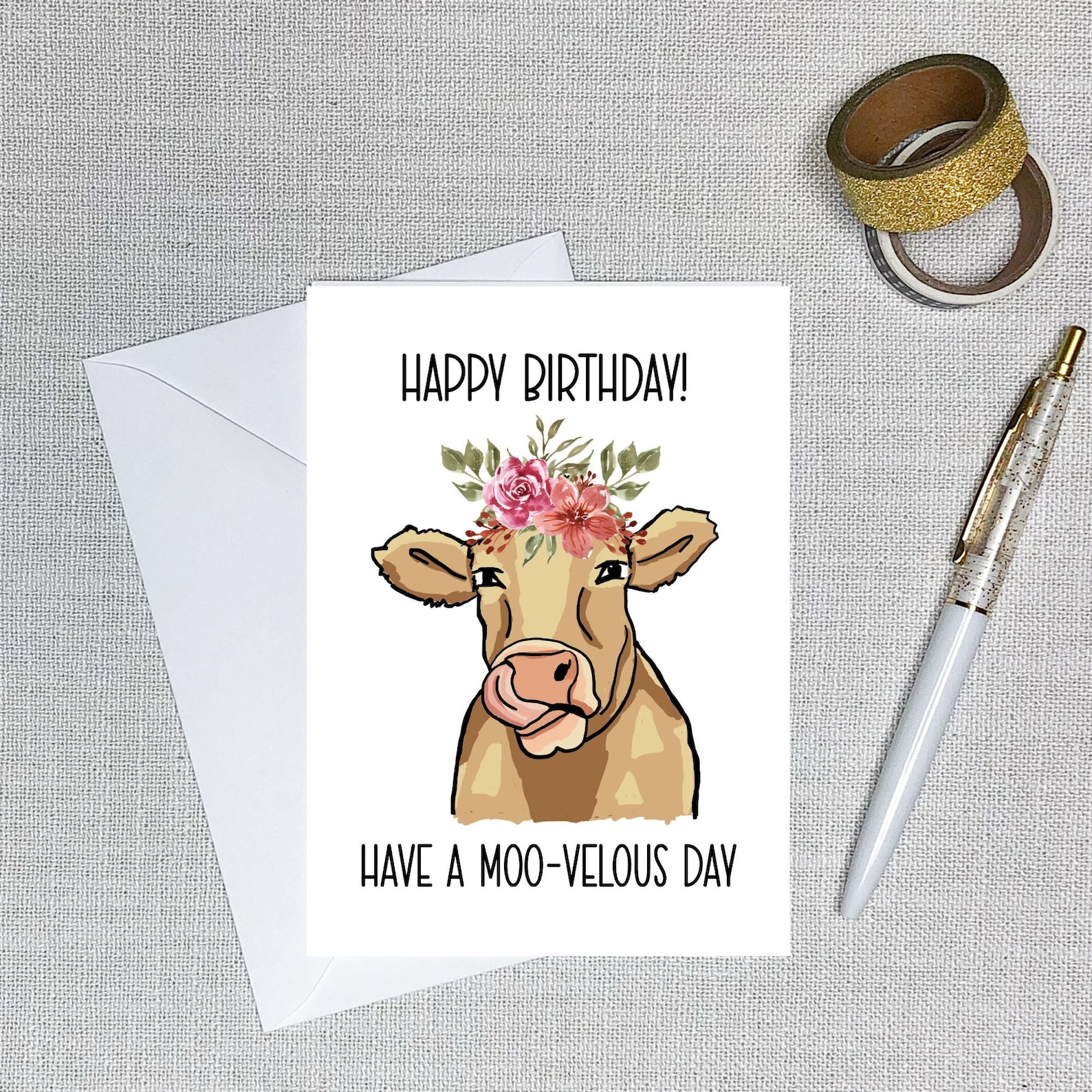 Cow Birthday Card Funny Birthday Card With Cow Pun Farm - Etsy Canada