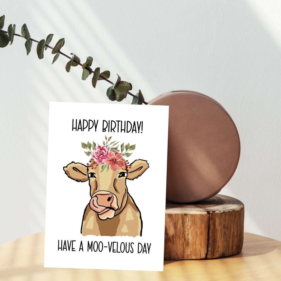Cow Birthday Card Funny Birthday Card With Cow Pun Farm - Etsy Canada