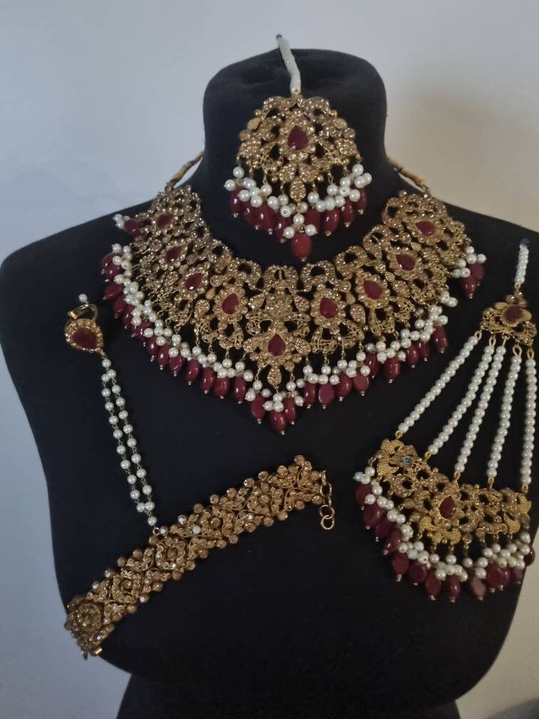Stunning Latest Bridal Sets in Green or Maroonincludes - Etsy UK