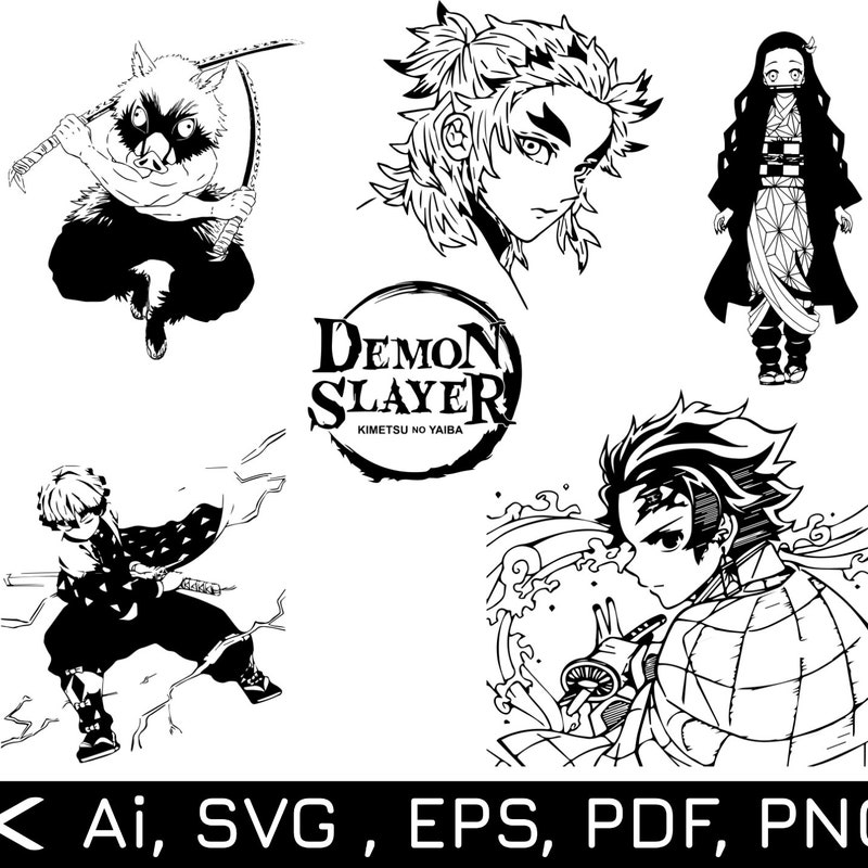 Demon Slayer Png Logos - Etsy