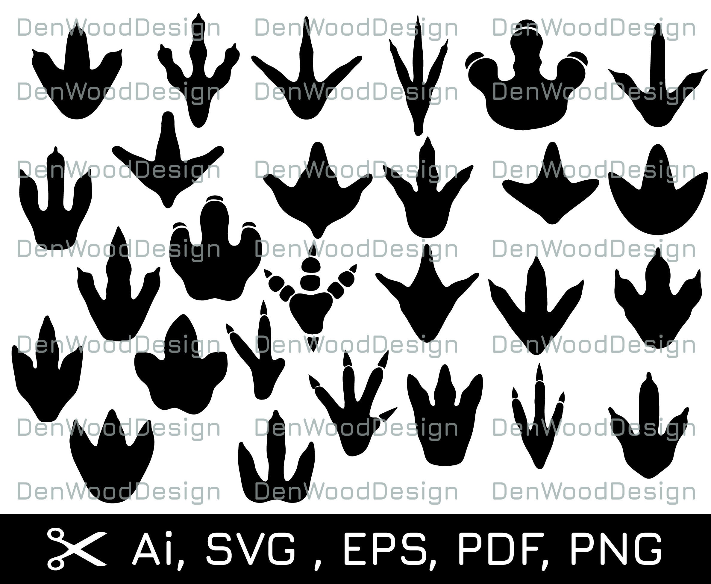 Dinosaur Tracks SVG Bundle: Dino Footprints Clipart (digital Download ...