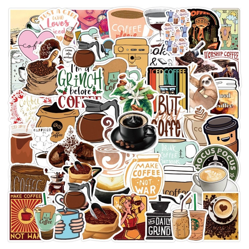 Cute Coffee Stickers - Etsy