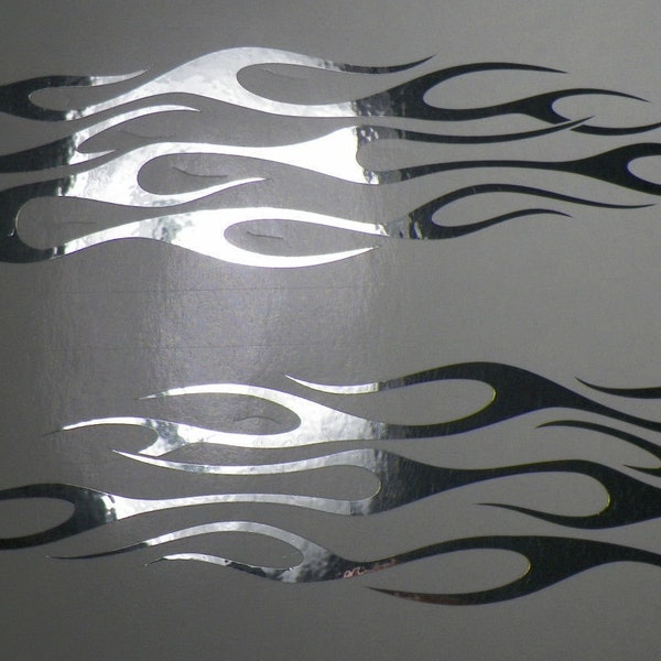 Chrome Flames Car Decal - Etsy