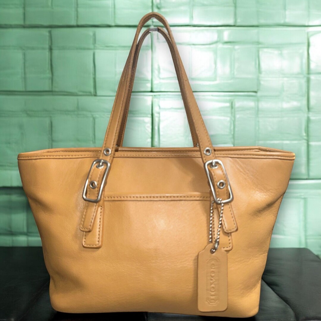 VTG Coach Purse Palomino Leather Legacy West Small Market Tote 9846 USA ...