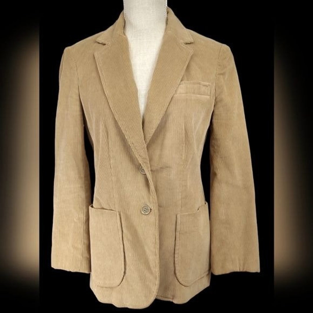 Vintage Russ Togs Jacket Womens Small Beige Corduroy 2-button 80s ...