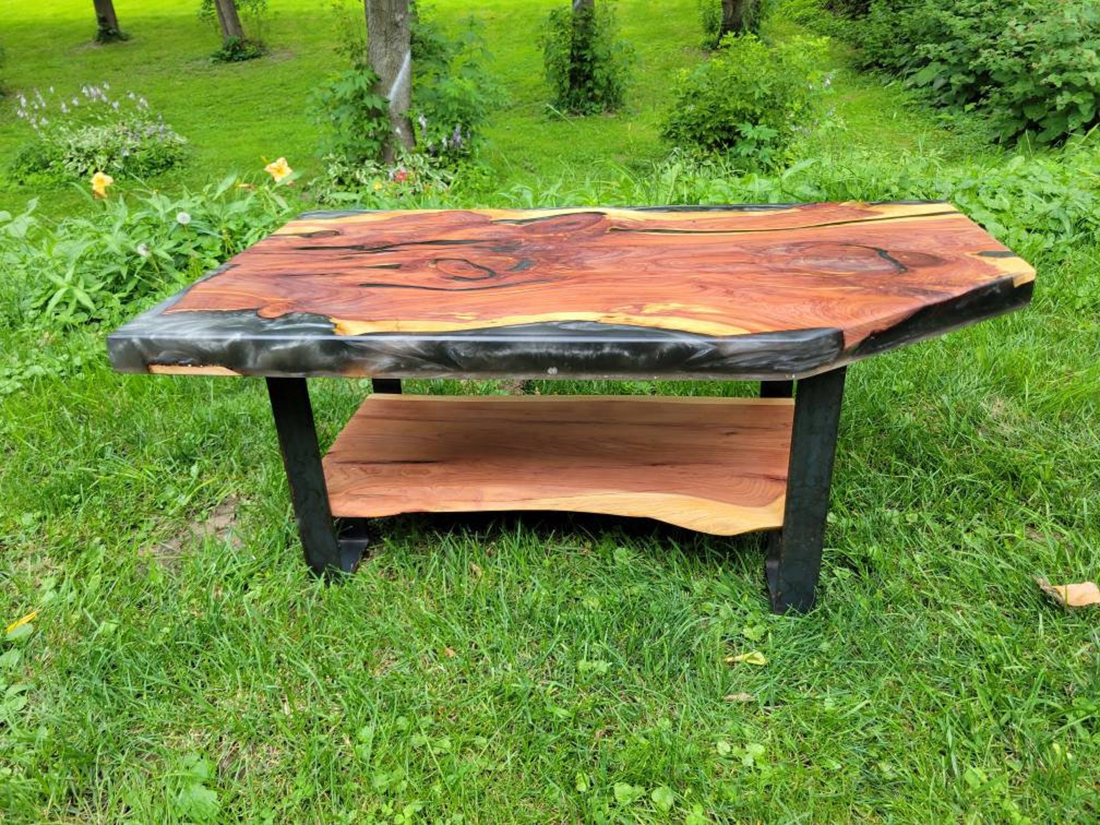 Eastern Red Cedar With Epoxy Coffee Table - Etsy