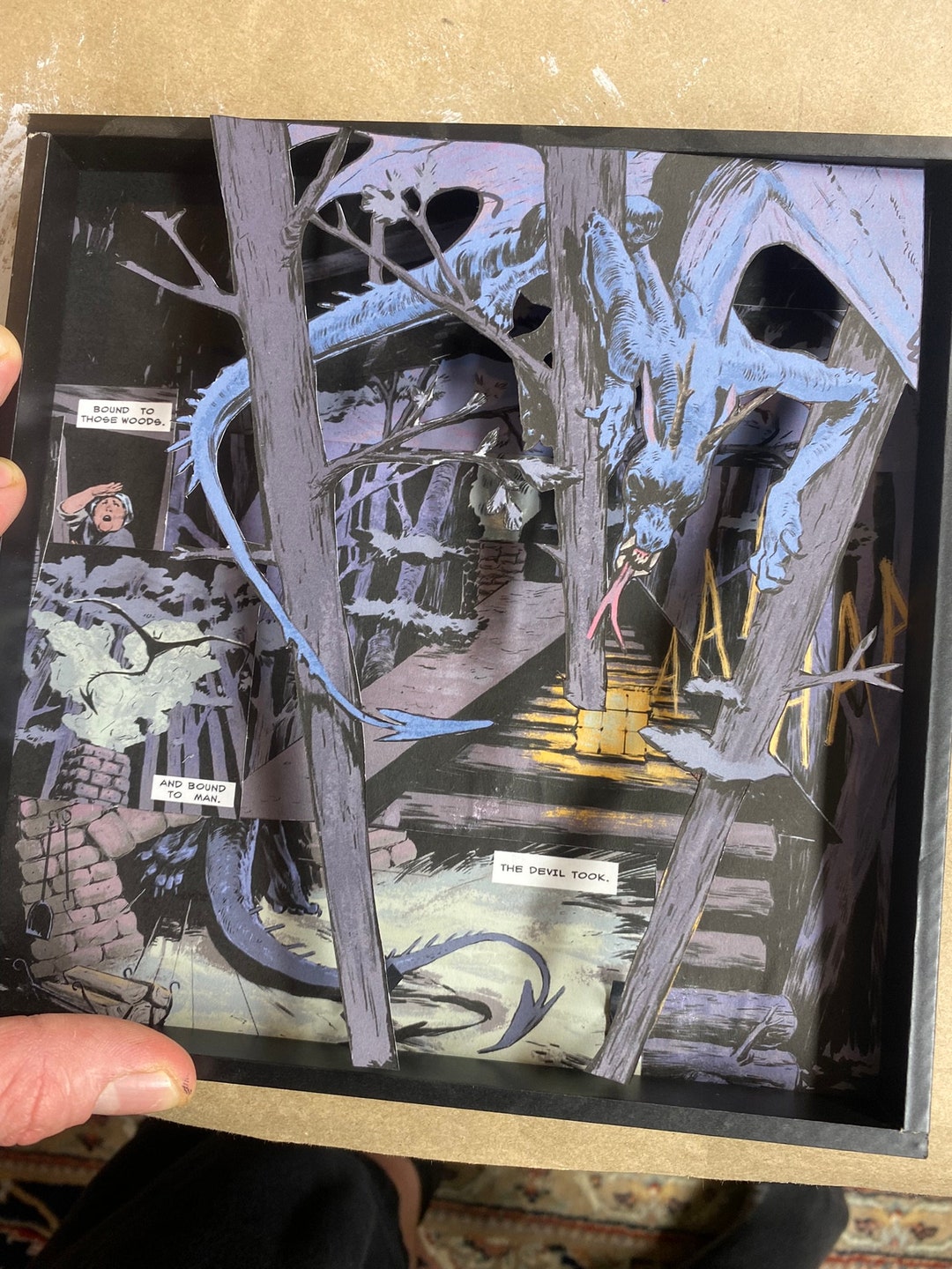 The Jersey Devil, Cryptid Comic Collage 8X8 - Etsy