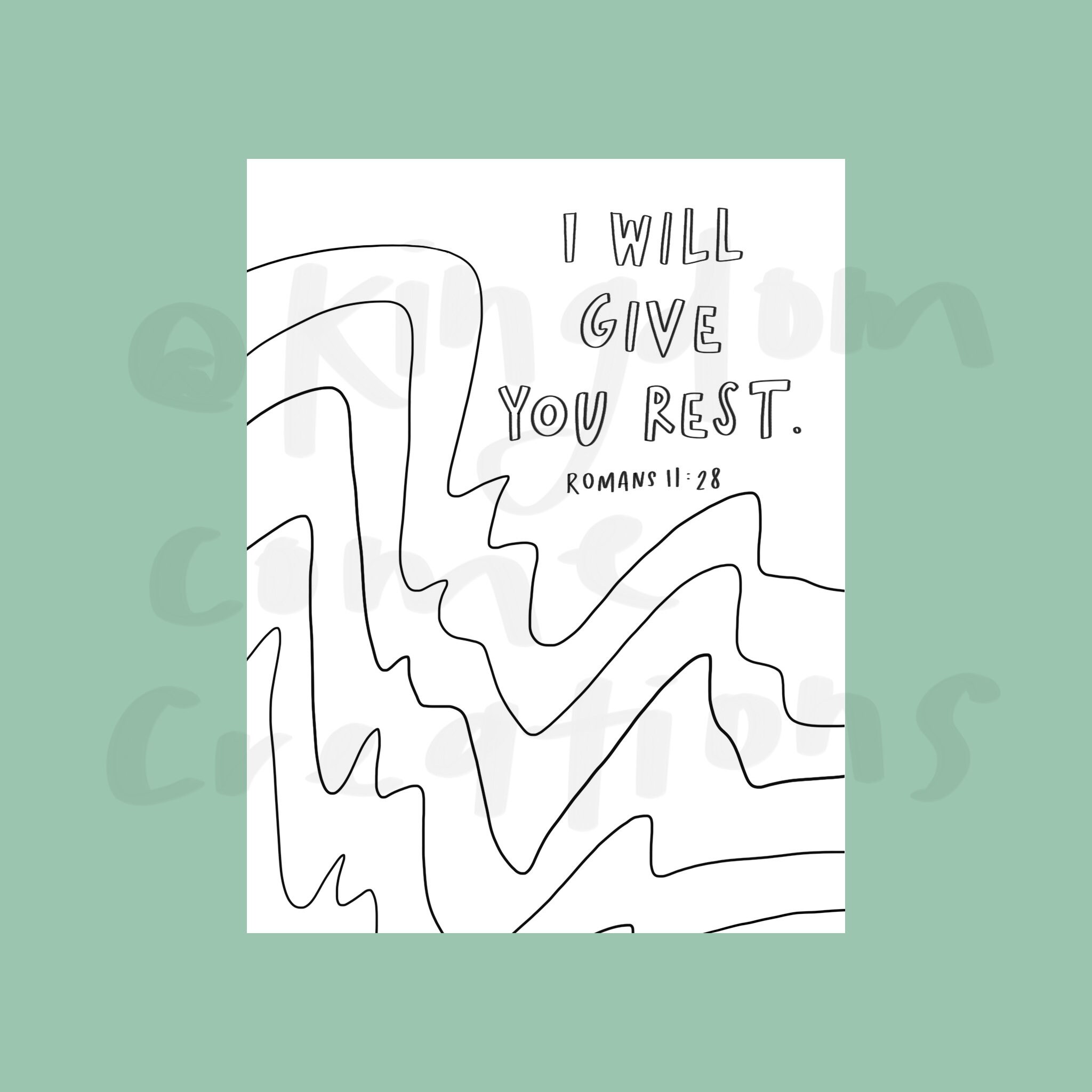 Romans 11:28 - Kids Coloring Page Unlimited Download - Etsy