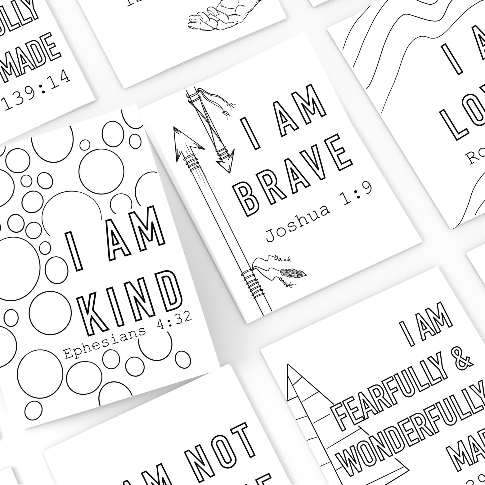 5 Biblical Affirmations for Kids - Coloring Pages - Etsy