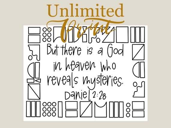 Daniel 2:28 Unlimited Print Kids Coloring Page | Etsy