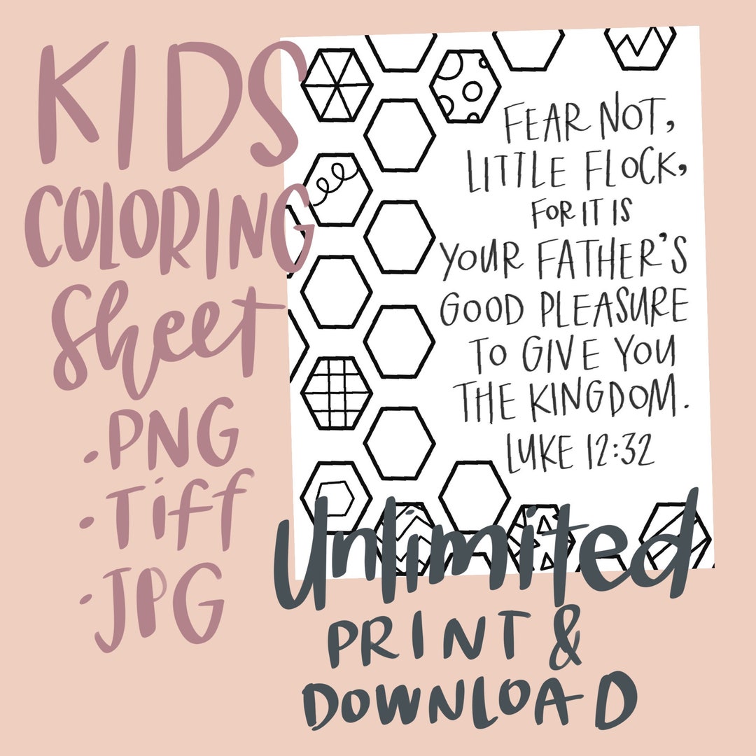 Luke 12:32 - Unlimited Print and Download Coloring Page - Etsy