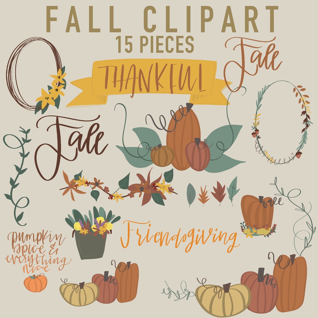 Fall Clipart Pack - Etsy