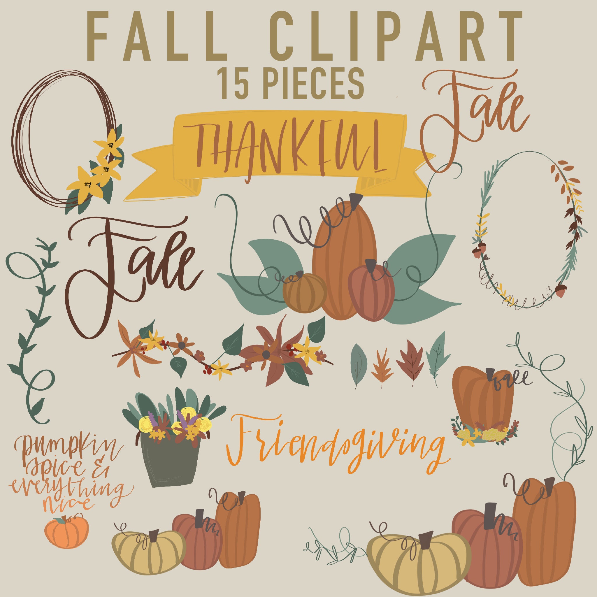 Fall Clipart Pack - Etsy