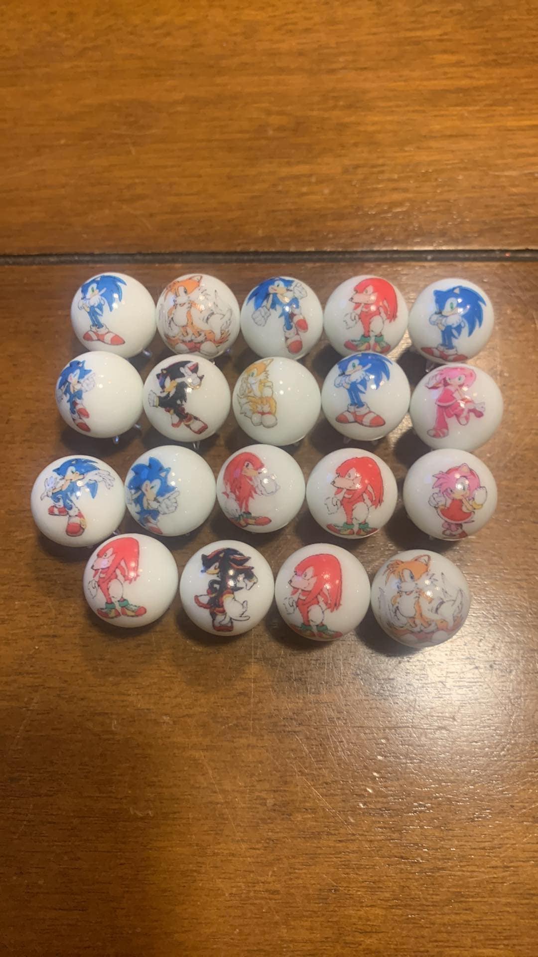 Sonic the Hedgehog Arcade 5/8 Inch Size Glass Marbles With Stands ...