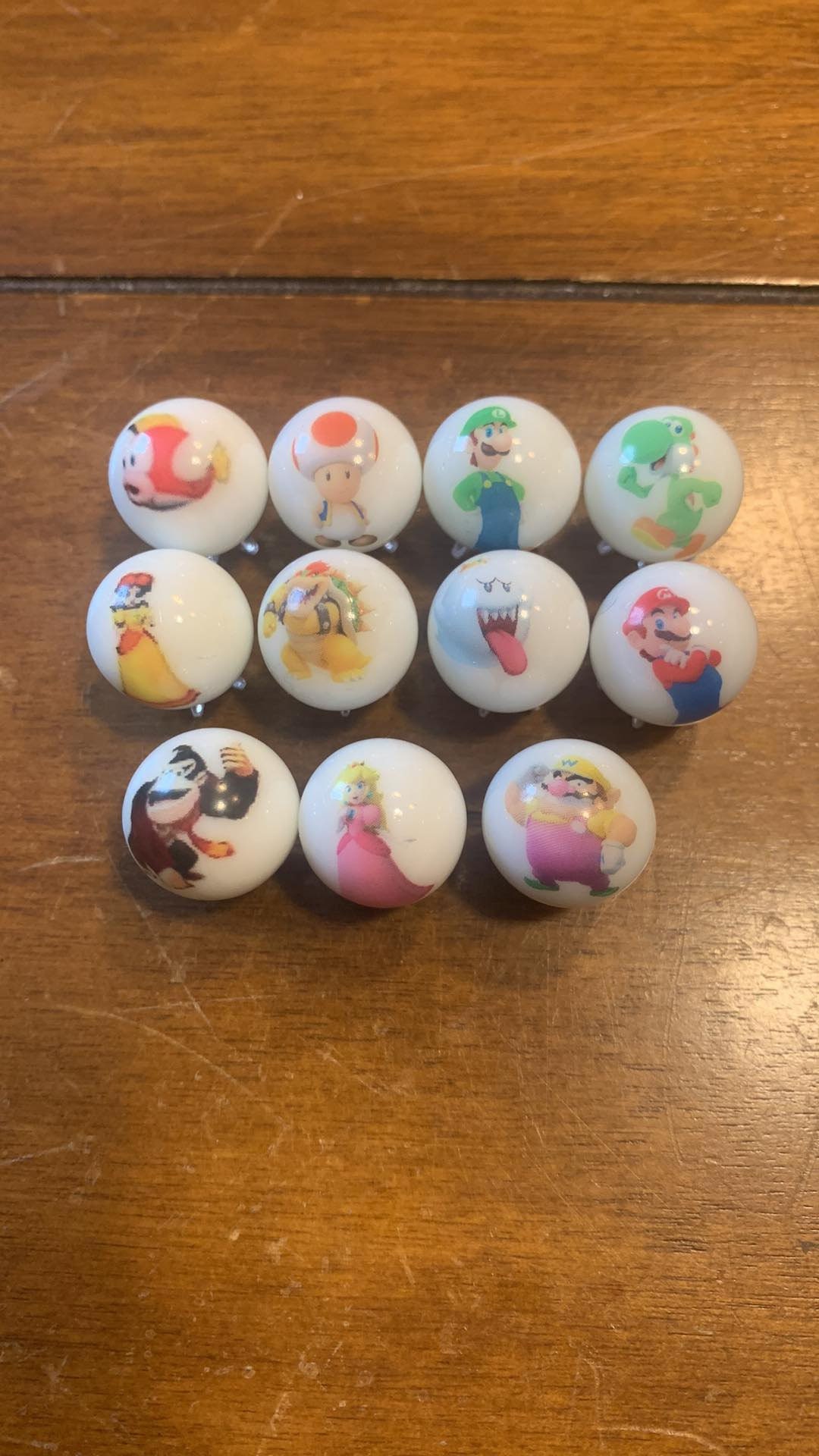 Super Mario Brothers Arcade 5/8 Inch Size Glass Marbles With Stands ...