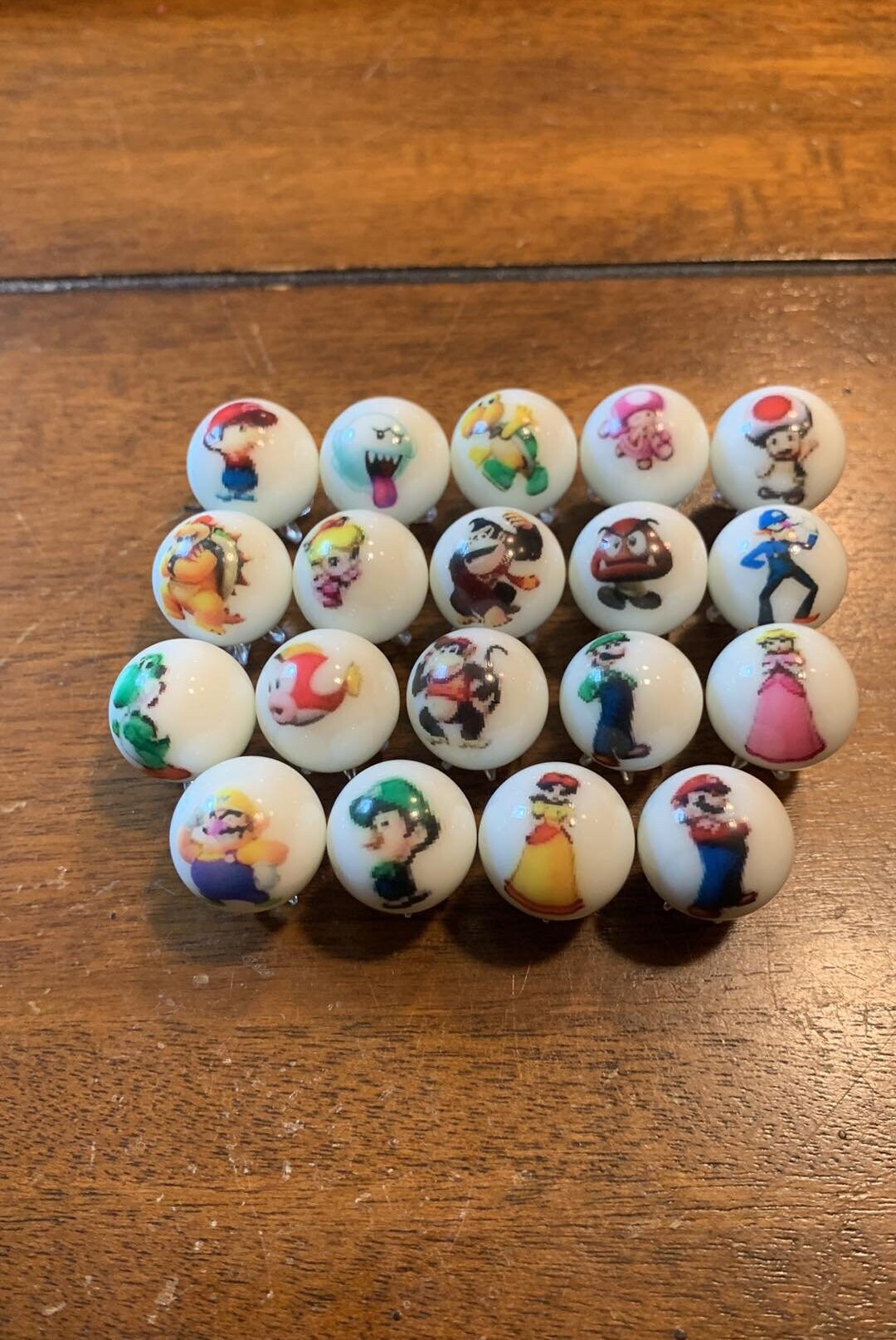 Super Mario Brothers 5/8 Inch Size Marbles With Stands - Etsy
