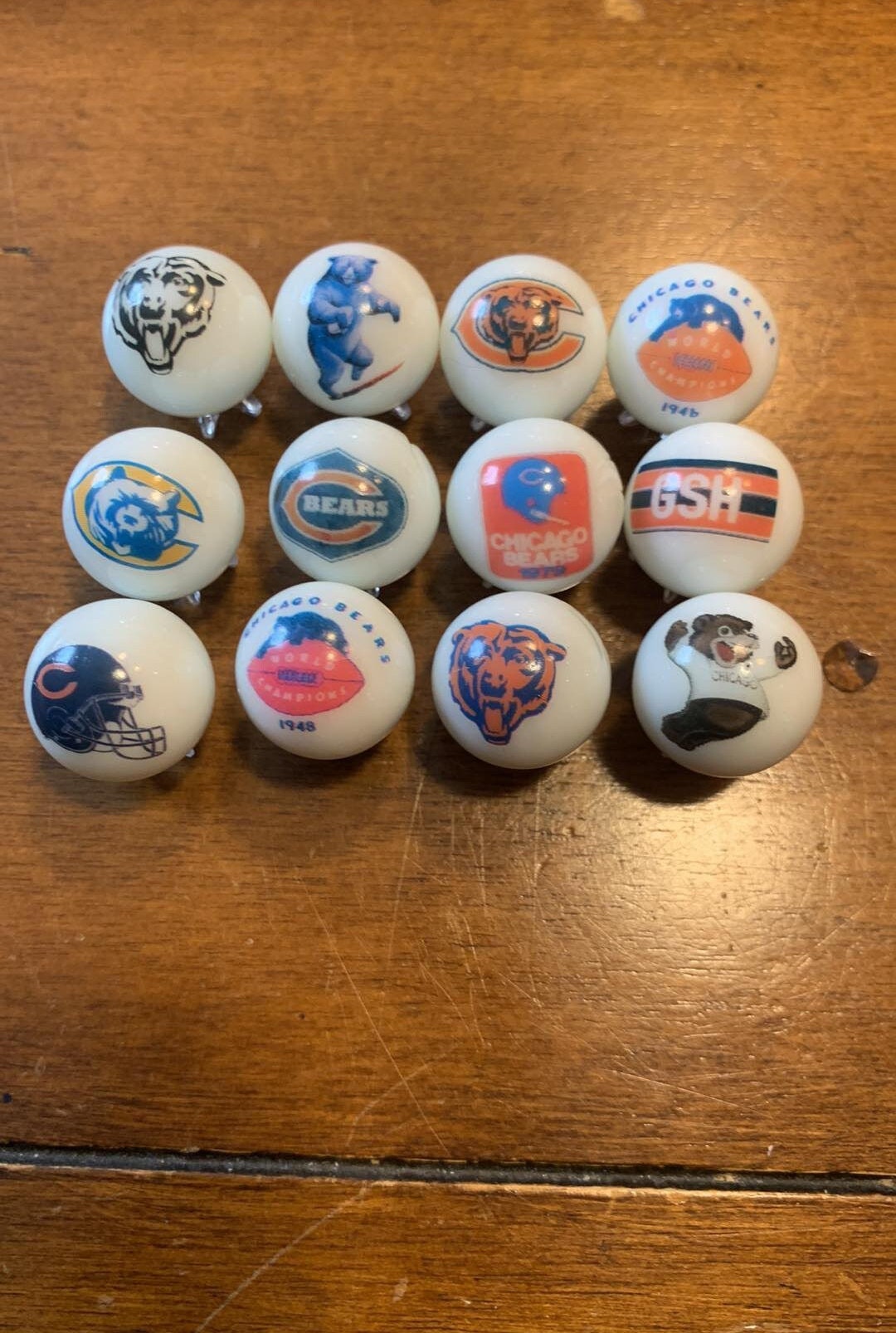 Chicago Bears NFL Football Glass Marbles 5/8 Size With Stands - Etsy