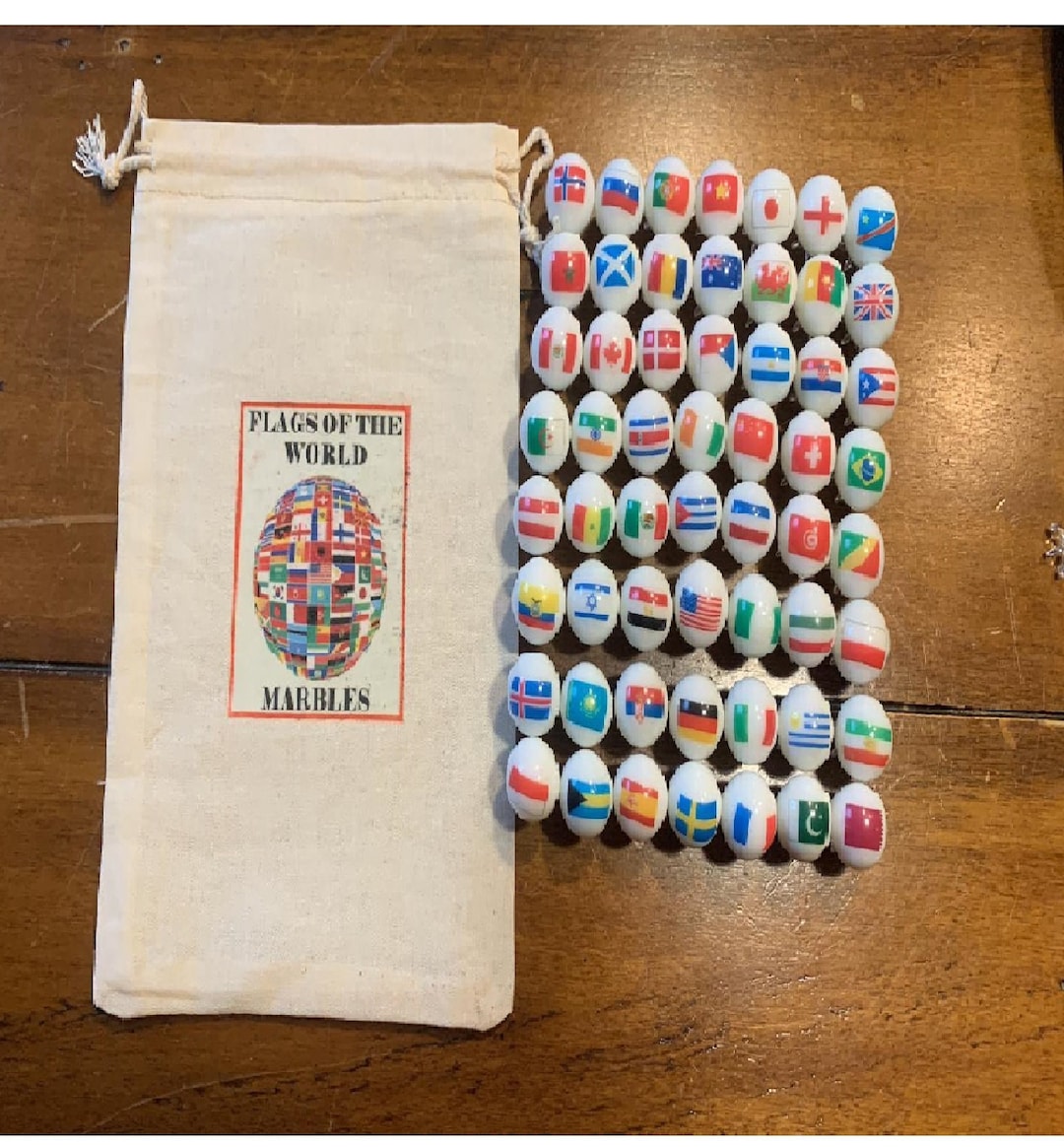 Flags of the World Countries 5/8 Inch Size Glass Marbles With Stands ...